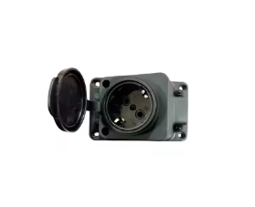 Ellight Outdoor Socket with Earth Cover Rubber P6110EA 16A IP44 Black